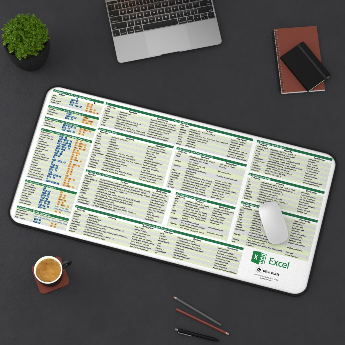 Excel Reference Sheet (Desk Mat) – Geek Guise