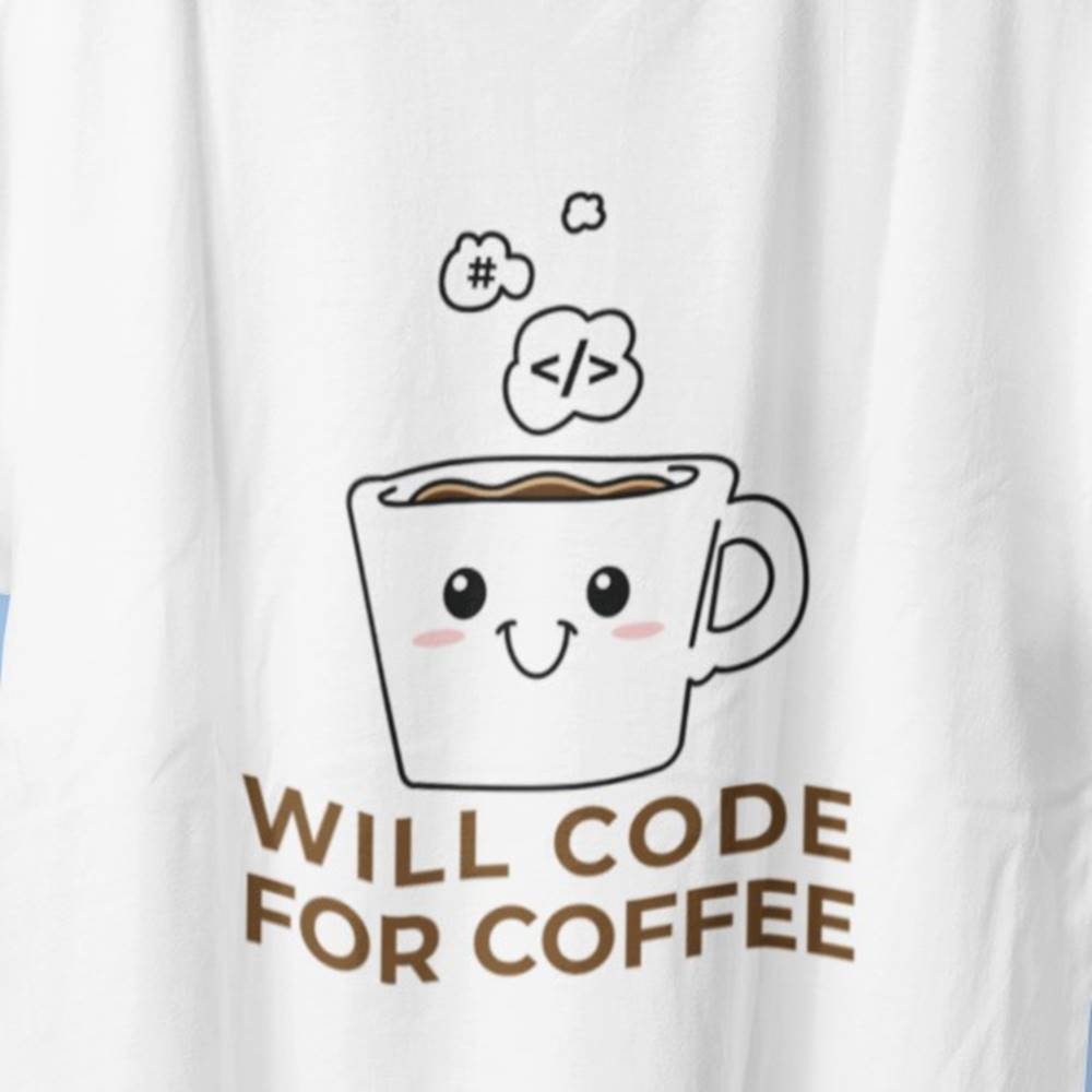 Will code for coffee T-Shirt – Geek Guise